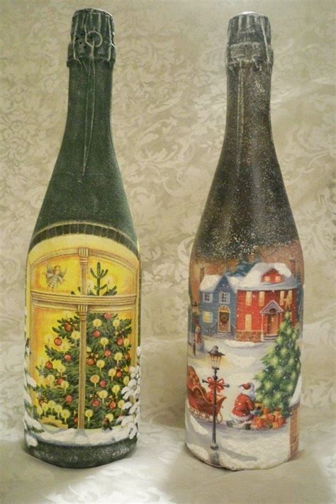 Декорирование бутылок к Новому году Christmas Wine Bottle Crafts Diy Wine Bottle Decor