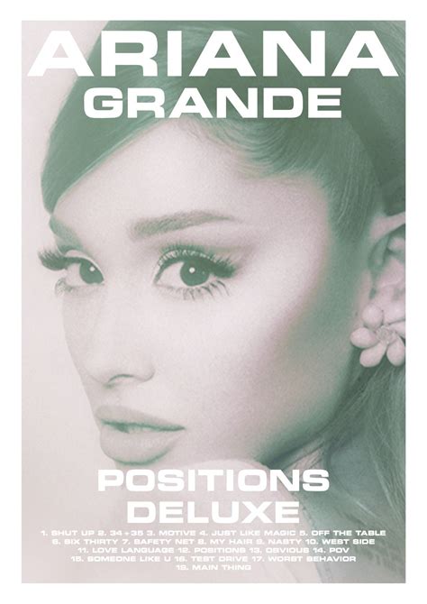 Positions Deluxe Ariana Grande Album Poster Ariana Grande Poster