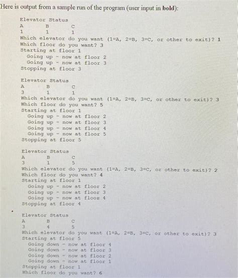 Solved Create A Class Elevator That Will Simulate The Chegg