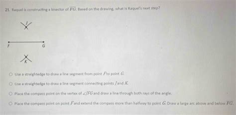 Raquel Is Constructing A Bisector Of Overline Fg Based On The Drawing
