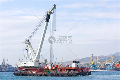 浮动起重机工艺运输山脉浮吊旅行船舶港口卡车高清图片下载 正版图片320446182 摄图网