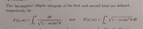 The Incomplete Elliptic Integrals Of The First And