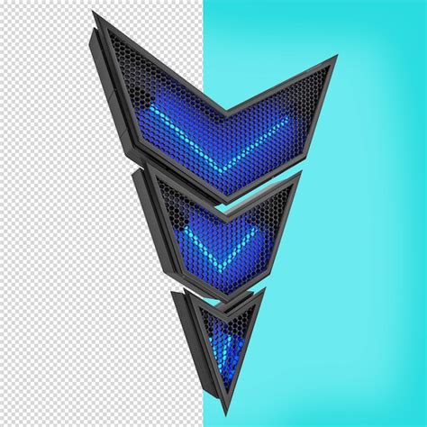 Premium Psd 3d Neon Arrow Panel Triangle Grads For Composition