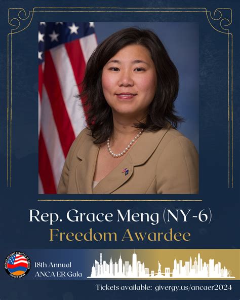 Representative Grace Meng To Be Honored With Anca Eastern Region