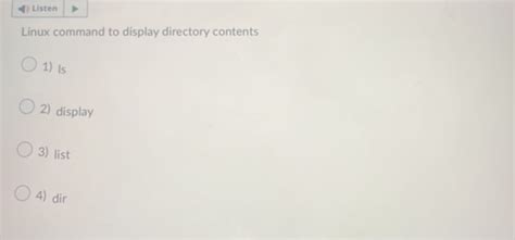 Listen Linux Command To Display Directory Studyx