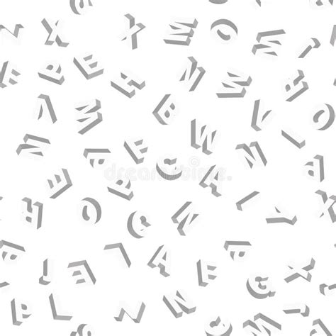 Mosaico De Letras 3D Blancas Patrón Transparente Del Vector Ilustración