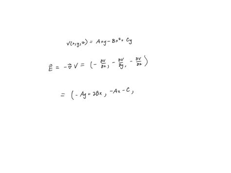Solved Question The Electric Potential In A Certain Region Of Space