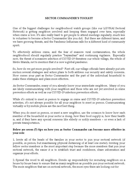 Sector Commander Toolkit Pdf Text Messaging Safety