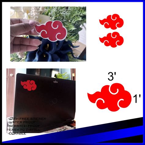 Naruto Shippuden Akatsuki Cloud Logo Vinyl Cut Out Sticker High Quality
