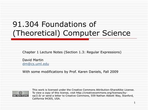 Ppt 91304 Foundations Of Theoretical Computer Science Powerpoint Presentation Id3611207