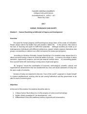 STS MODULE Doc FILAMER CHRISTIAN UNIVERSITY College Of Arts And Sciences Accredited Level