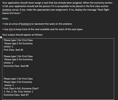 Solved Airline Reservations System A Small Airline Has