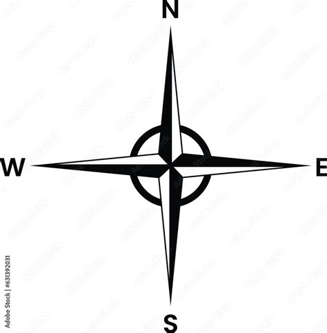 Simple Compass Icon Png On White Background Basic Compass Rose