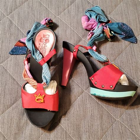Fab And Funky Stq Leg Wrap Platform Heels 37 Gem