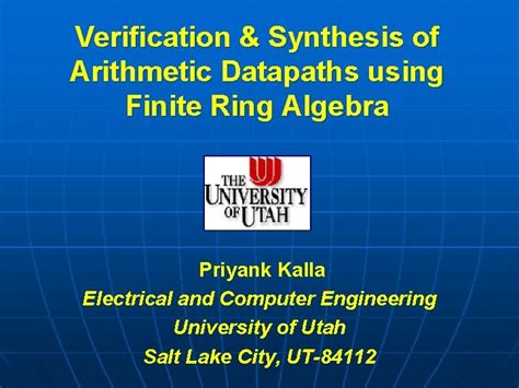 Verification Synthesis Of Arithmetic Datapaths Using Finite Ring