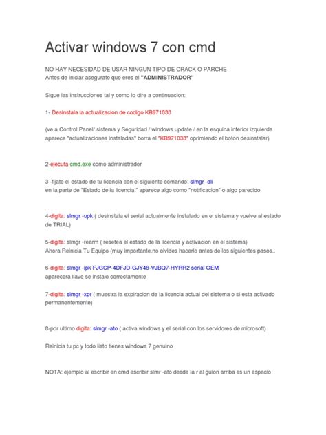 Activar Windows 7 Con Cmd Windows 7 Microsoft Windows