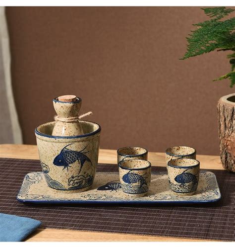 전통 술잔 세트 복고풍 사케 클래식 도자기 친구 선물 3종 티몬