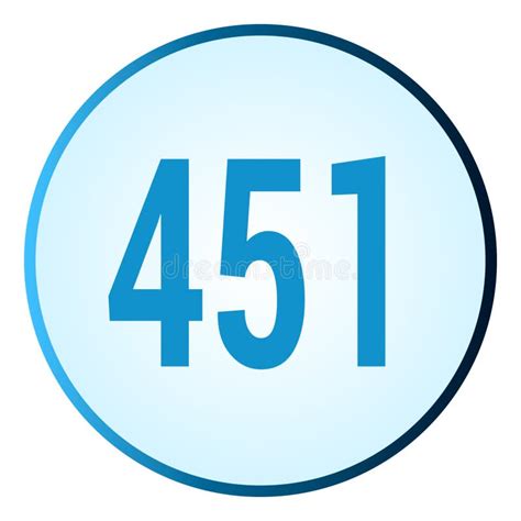 Number 451 Symbol Or Logo With Round Frame In Blue Gradient Color Stock