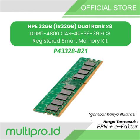 promo memory kit hpe 32gb 2rx8 ddr5 4800 cas 40 39 39 ec8 r smart