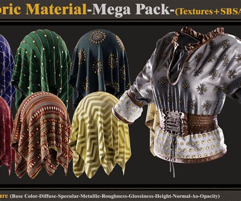 Artstation 333 Fabric Materials Mega Pack Textures Sbsar Game