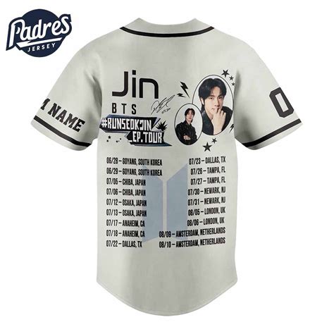 Bts Jin Concert Tour Baseball Jersey Limited Edition Kpop Style