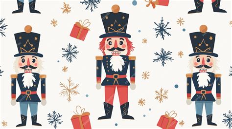 Nutcracker Seamless Pattern Design Element Premium Ai Generated Vector