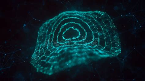 Futuristic Dotted Circular Particle Wave Sound Waves Visualization Dark Background Stock