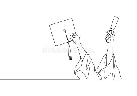 Um Desenho De Uma única Linha De Jovens Estudantes Universitários