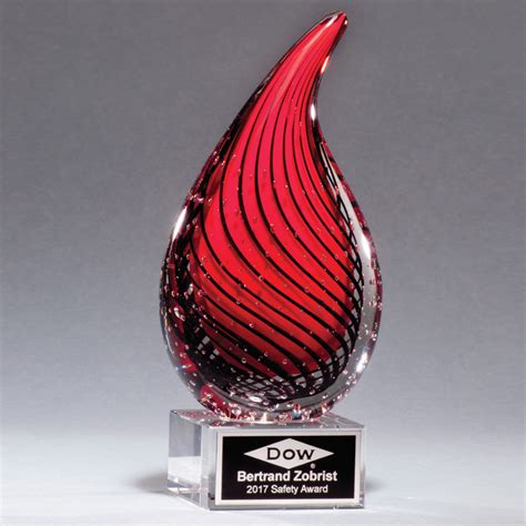 Droplet Shaped Art Glass Award Clear Glass Base Awards For Less