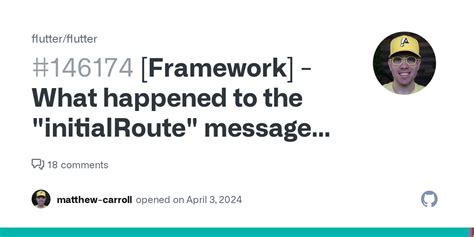 Framework What Happened To The Initialroute Message In The