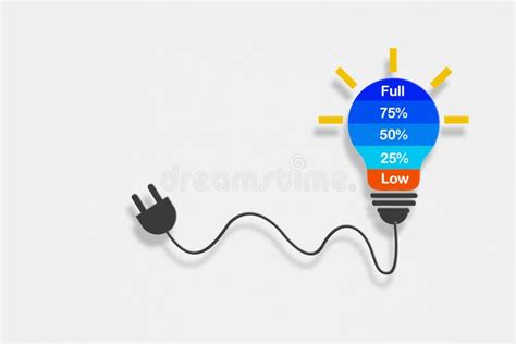 Power Indicator Full And Low Show Inside Lightbulb Paper Cut With