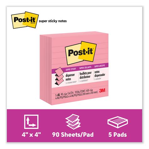 Post It® Pop Up Notes Super Sticky Pop Up Notes Refill Note Ruled 4