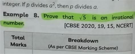 Integer If P Divides A2 Then P Divides A Example 8 Prove That 5 Is A