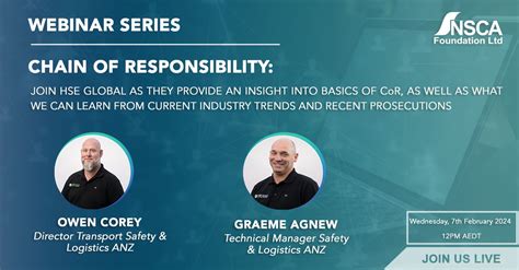 Hse Global On Linkedin Join Our Transport Safety Experts Owen Corey