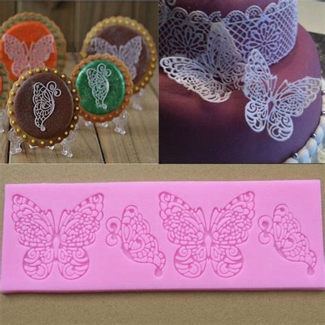 Bhbuy 1pc Butterfly Diy Silicone Lace Sugar Craft Fondant Mold Cake