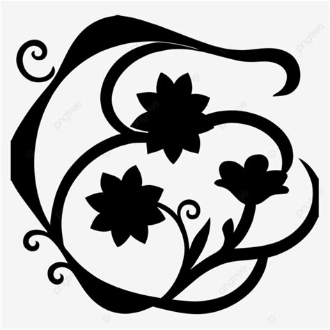 꽃 클립 아트 벡터 흑백으로 아름다운 디자인 만들기 꽃으로 아름다운 디자인 만들기 클립 아트 벡터 디자인 흑백 무늬 Png 일러스트 및 벡터 에 대한 무료 다운로드
