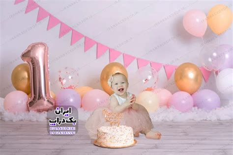 مجموعه بک گراند عکاسی تولد یک سالگی دخترانه متنوع فضای بسته Ibd 9852 ایران بک دراپ