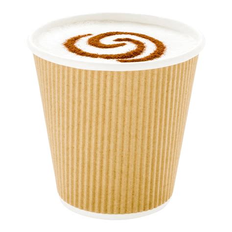 8 Oz Kraft Paper Coffee Cup Ripple Wall 3 1 2 X 3 1 2 X 3 1 4