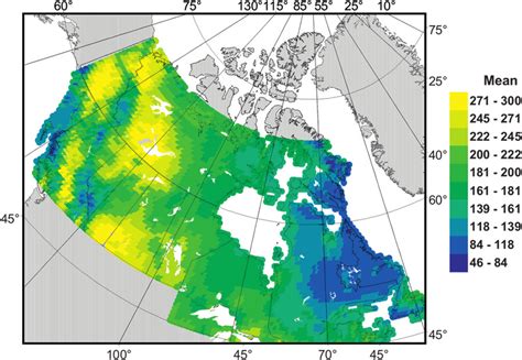 Mean July Mdc Over Canada 190122002 Period Scale Unitless Ranges