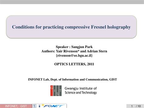 Ppt Conditions For Practicing Compressive Fresnel Holography Powerpoint Presentation Id 2134834