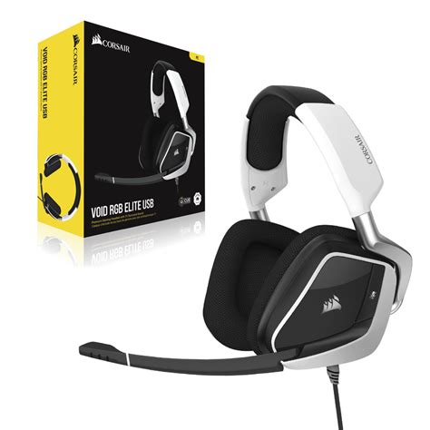 Corsair Void Rgb Elite Usb Premium Gaming Headset With Surround Sound Carbon White