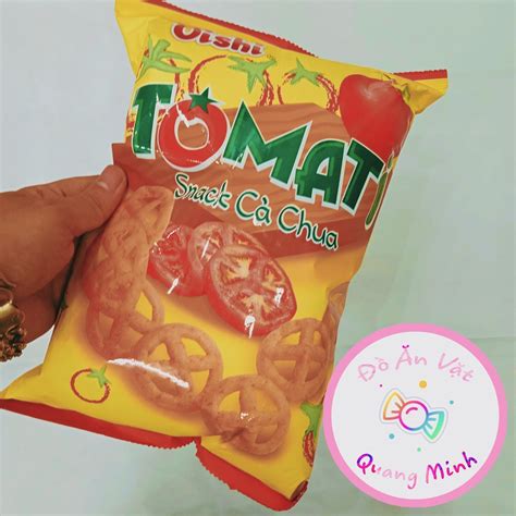 Bim bim Oishi Snack cà chua Tomati gói siêu to khổng lồ 68g giòn sụn