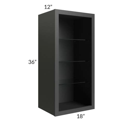 Imperial Black 18x36 Wall Cabinet No Door To Be Used With A Glass Door