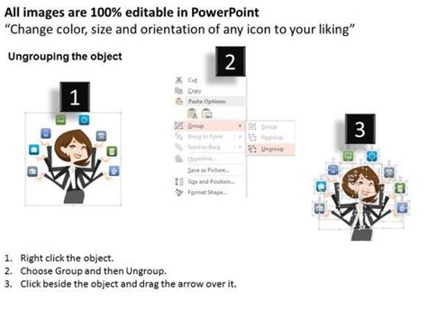 Business Woman With Multitasking Concept PowerPoint Template