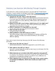 Statutory Lawdocx Statutory Law Exercise Bills Moving Through