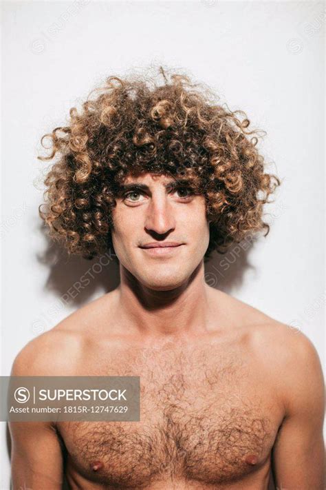 Portrait Of Naked Man With Curly Hair Superstock