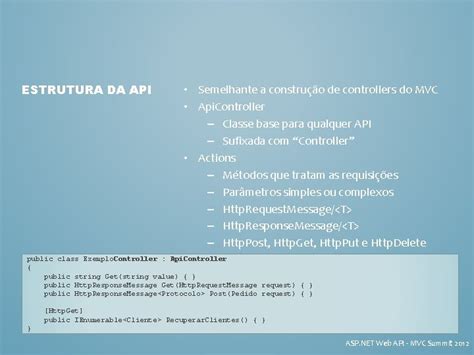 OVERVIEW DO ASP NET WEB API MVC SUMMIT