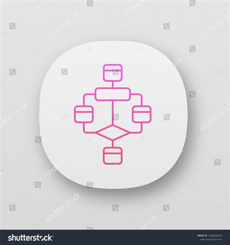 Flowchart App Icon Diagram Visualization Process Stock Vector Royalty Free
