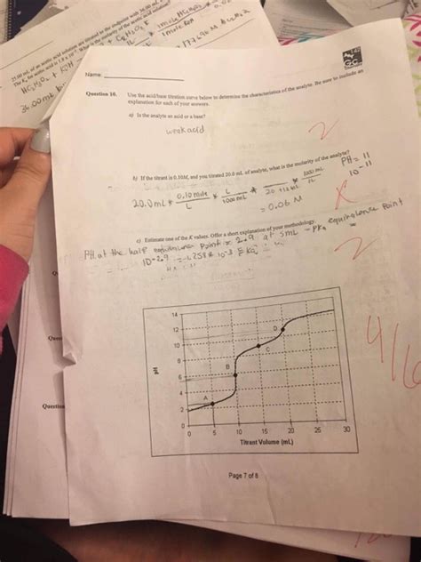 Solved Name Use The Acidbase Curve Below Determine The