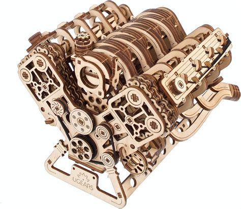 Ugears V8 Engine 3d Wooden Puzzles For Adults Wooden Model Kits For